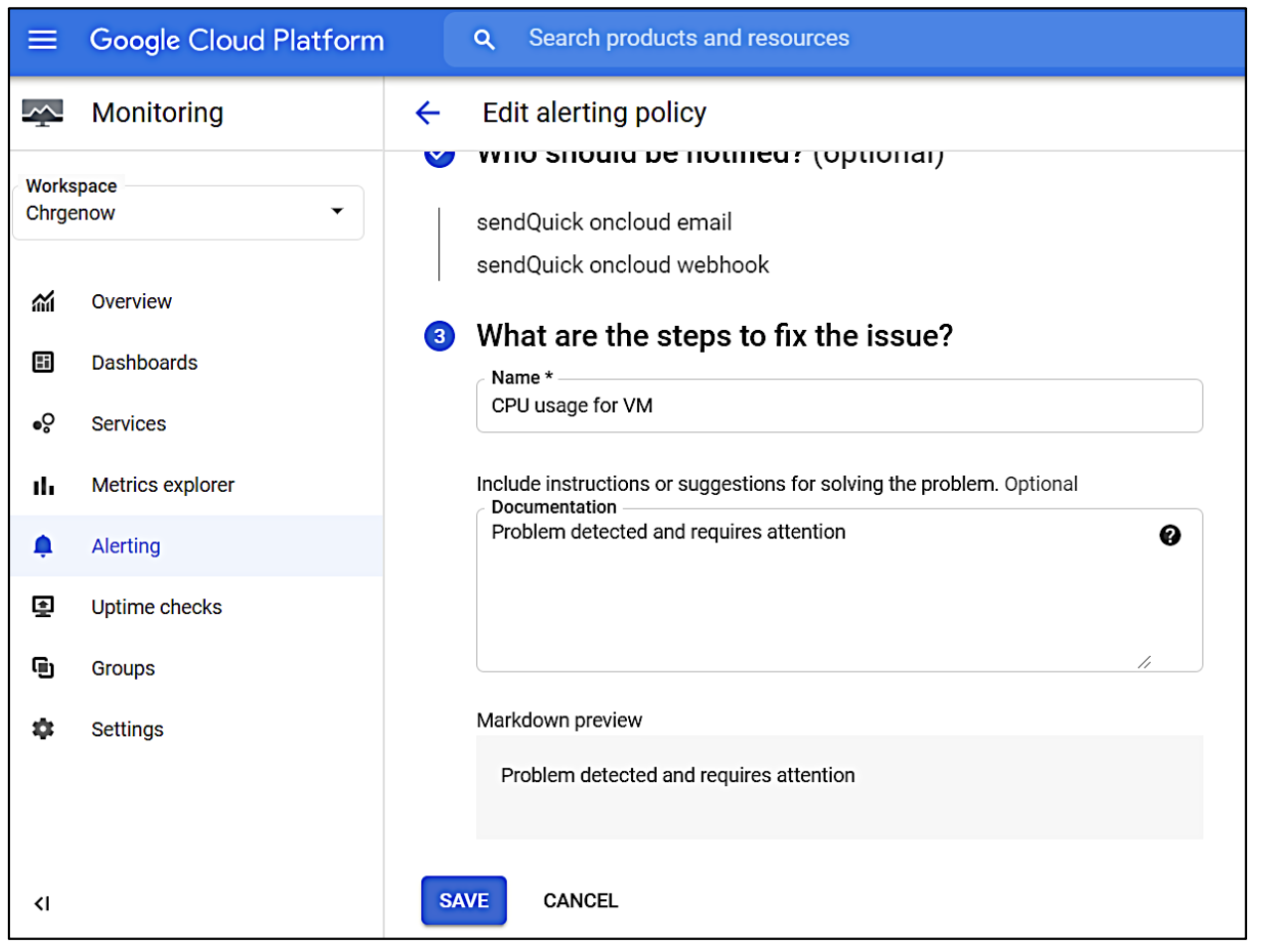 Google Cloud Platform (Monitoring) – Integration Guide - SendQuick Cloud