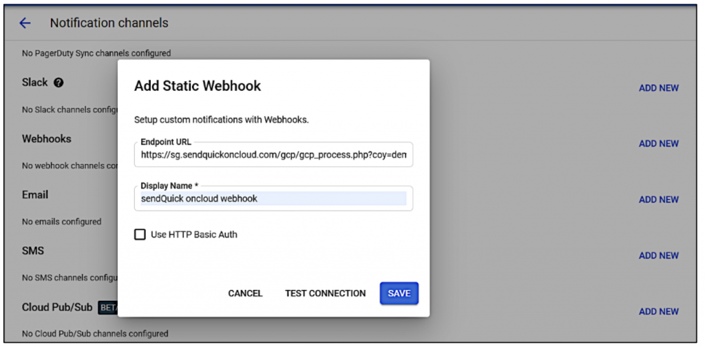 Google Cloud Platform (Monitoring) – Integration Guide - SendQuick Cloud