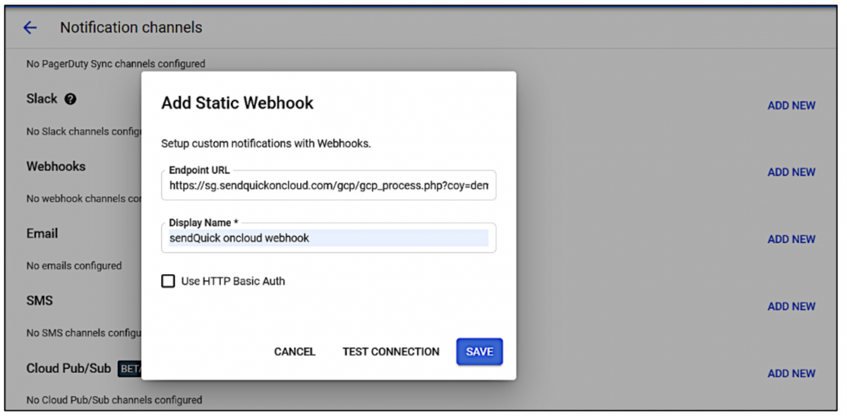 Google Cloud Platform (Monitoring) – Integration Guide - SendQuick Cloud Google Cloud Platform (Monitoring) – Integration Guide - SendQuick Cloud
