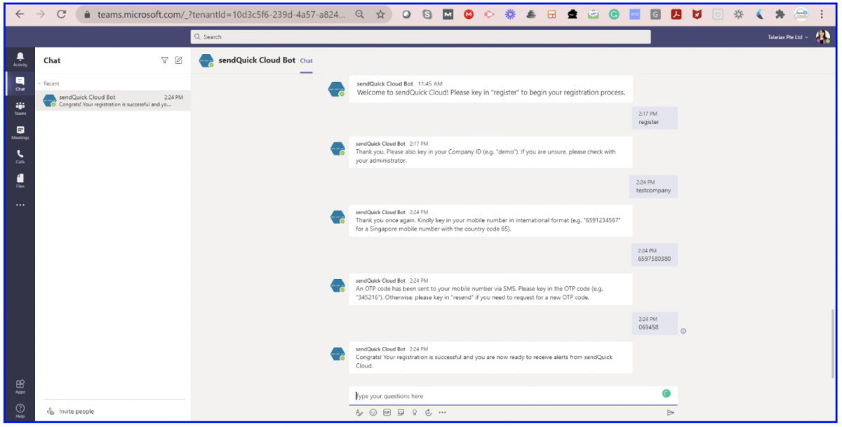 Chats Apps and Collaboration Tools Opt-In Guide - SendQuick Cloud